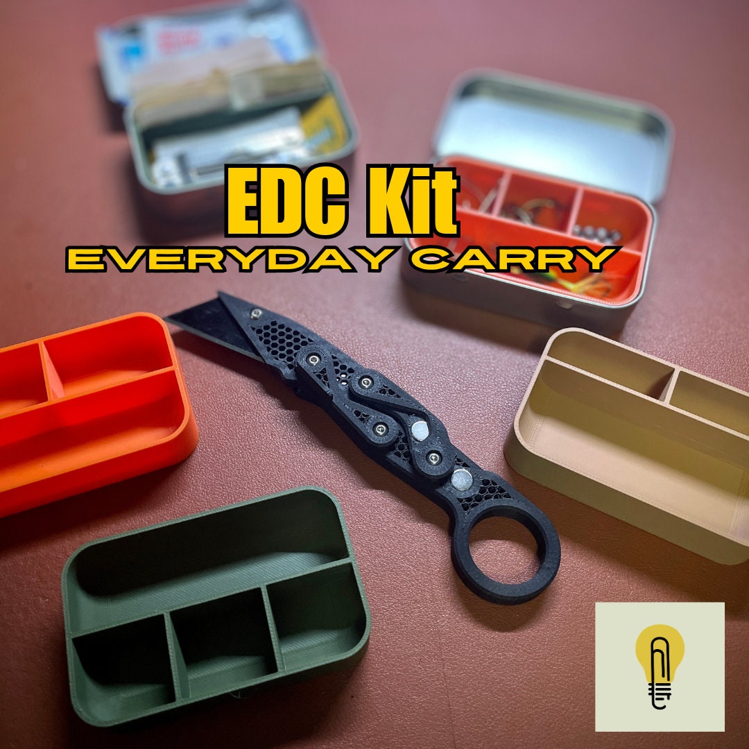 Everyday Carry (EDC) Kit - Tin With Custom Inserts and Tactical Utility ...