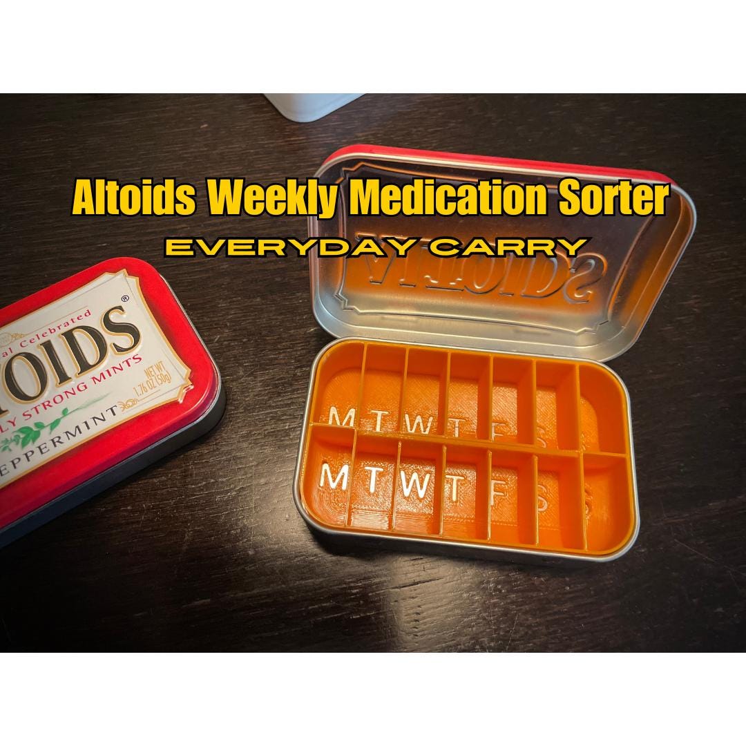 Weekly Medication Sorter Altoids Tin Insert - Etsy