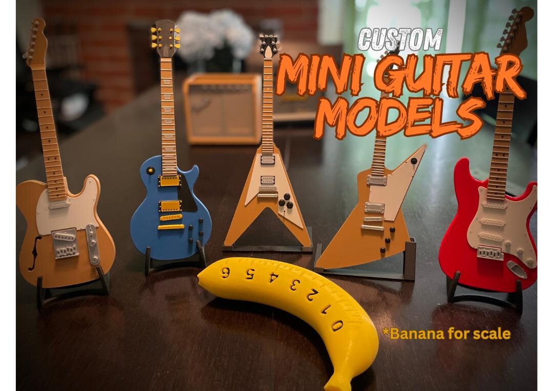 Custom 3D Printed Mini Guitar Models Detailed 1:4 Scale Replicas - Etsy