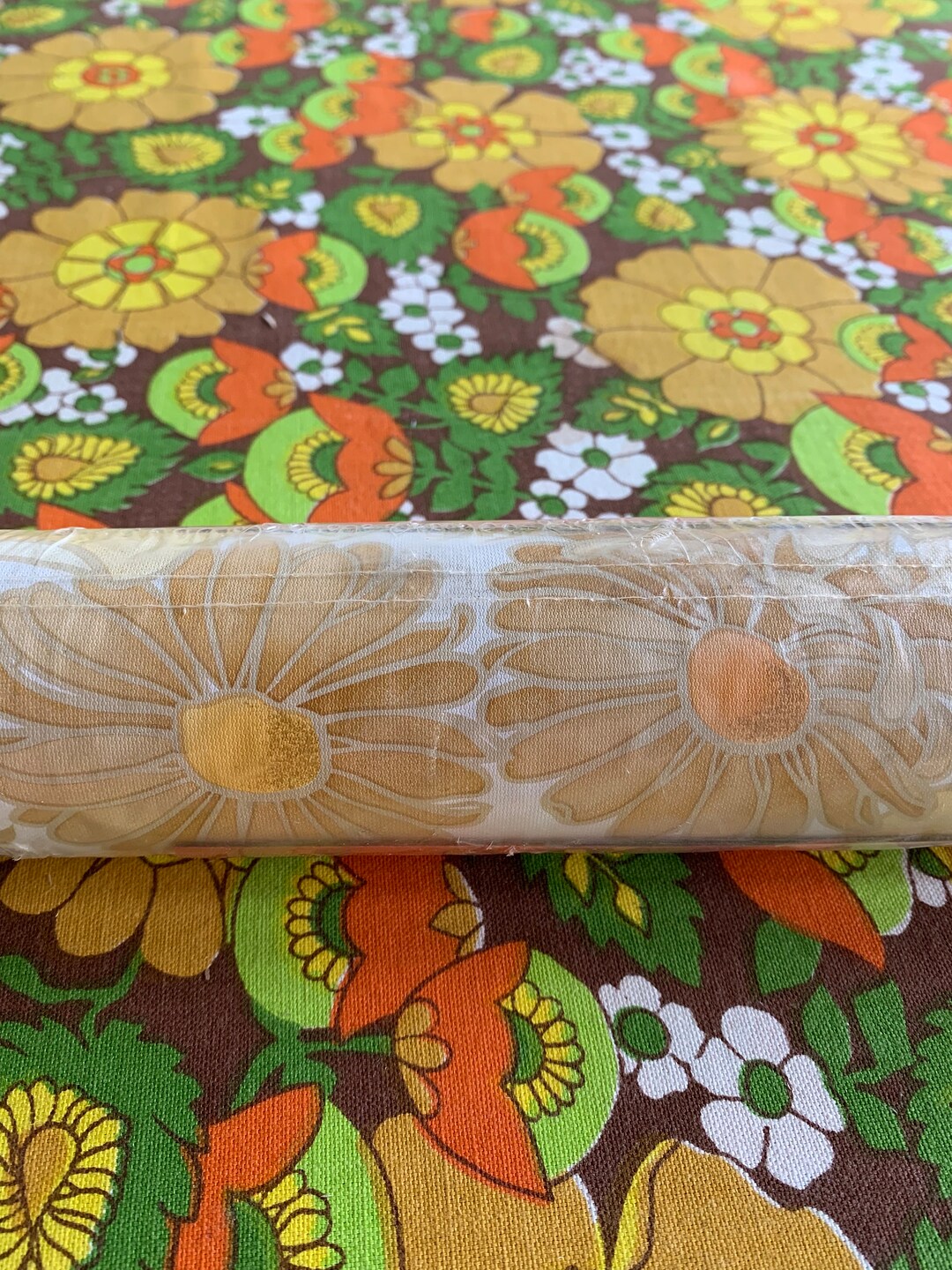Vintage 70's Flower Power Pre Pasted Rolls of Vinyl Wallpaper - Etsy