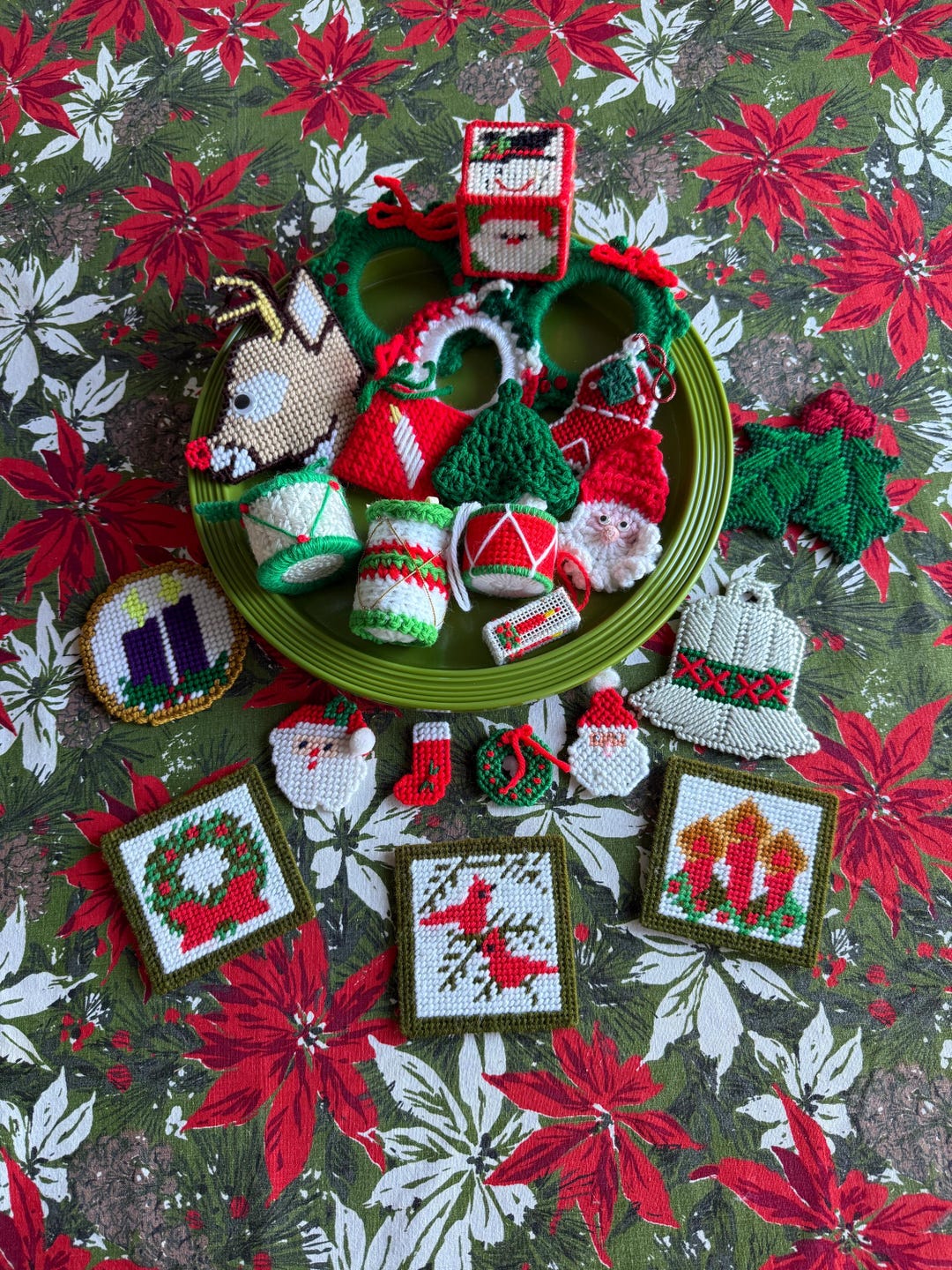 Vintage Christmas Crocheted Needlepoint Magnets Ornaments Lot (23) - Etsy