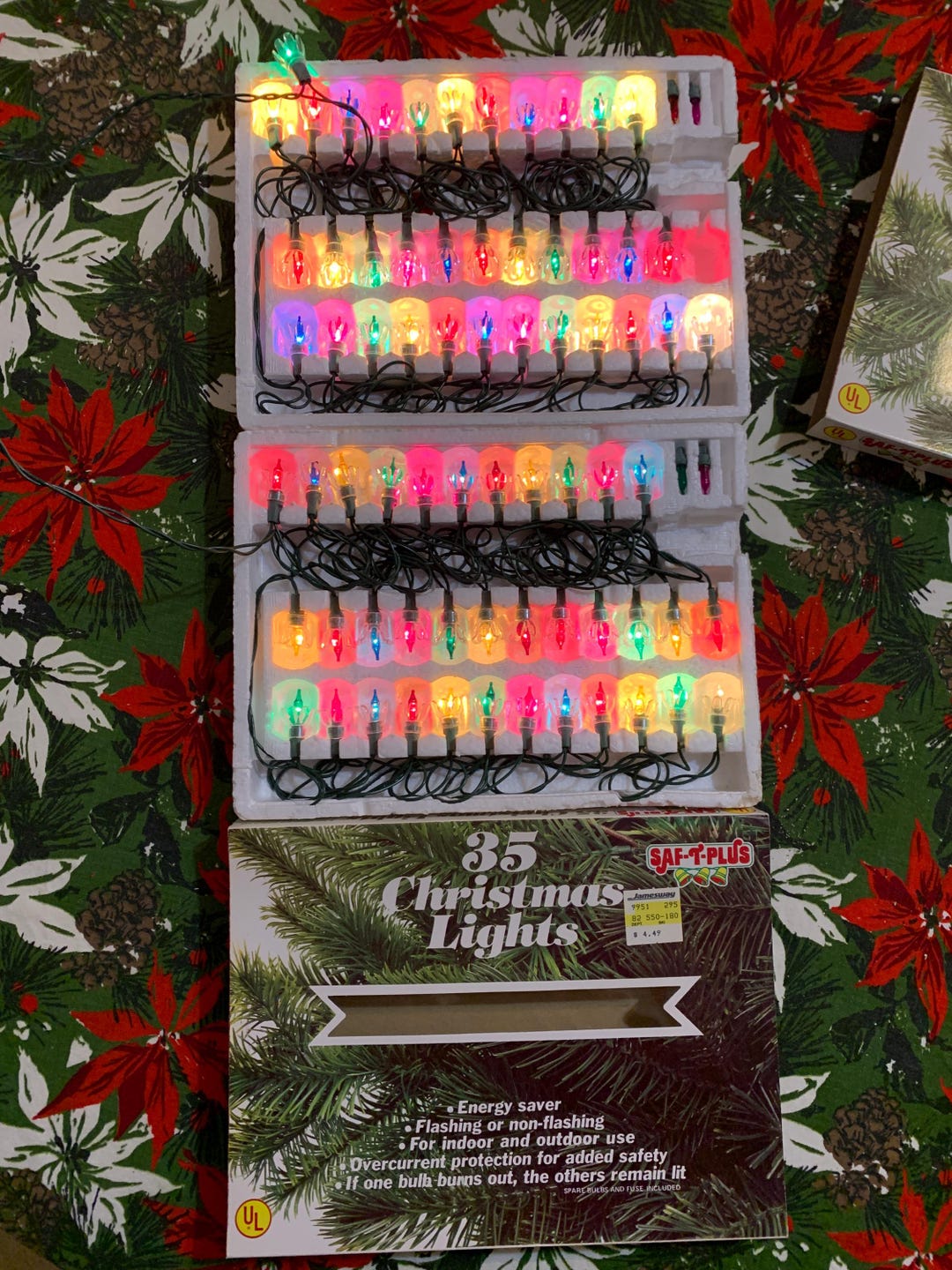 Vintage Tulip Flower Plastic Reflector Christmas Multicolored String ...