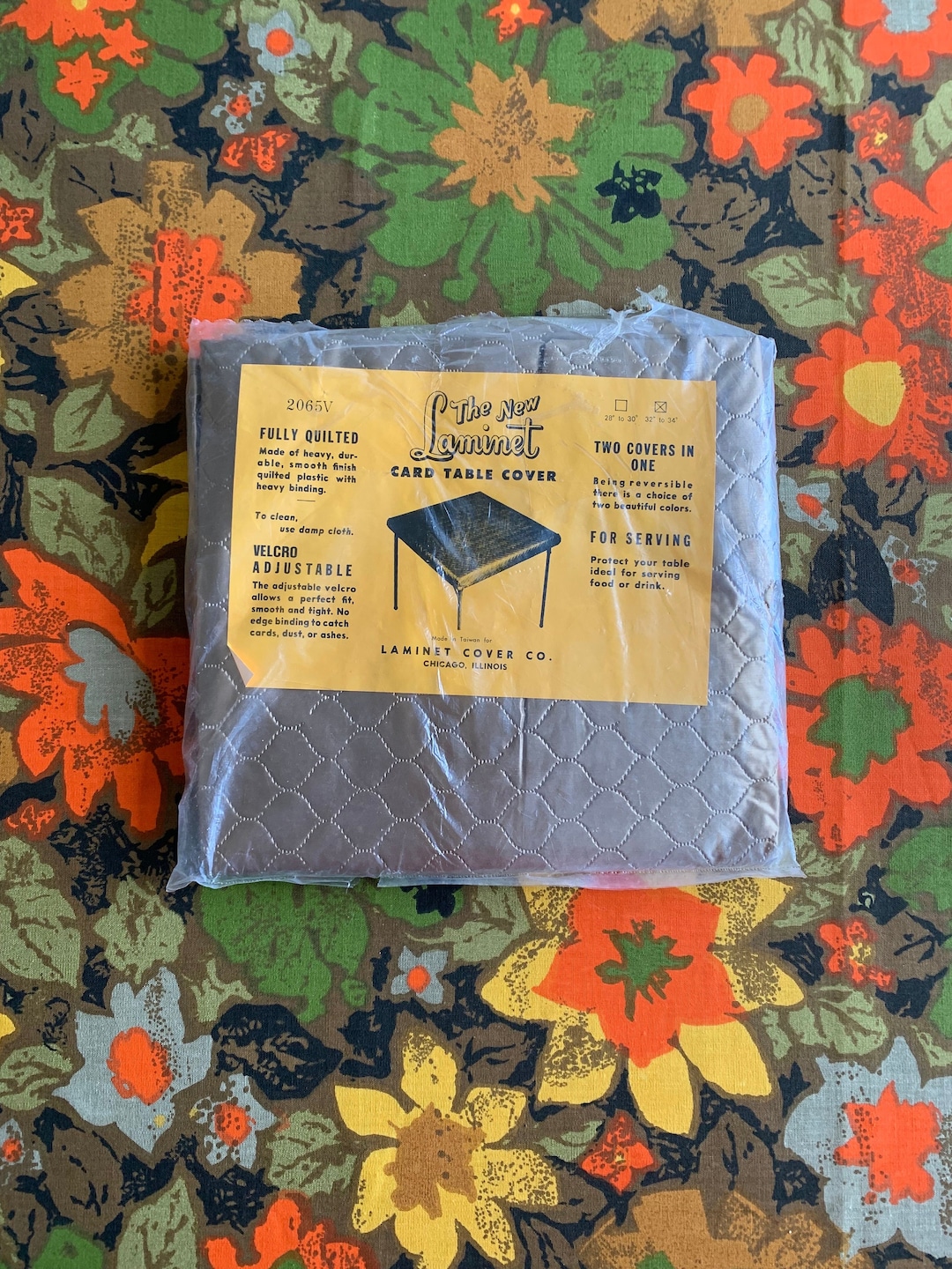 Vintage 70's Reversible Quilted Square Card Table Cover NOS - Etsy