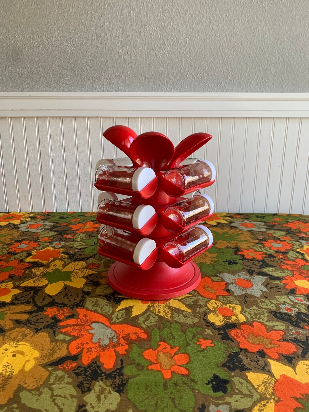 Vintage Red Plastic Space Age Copco Spice Rack & Utensil Holder - Etsy