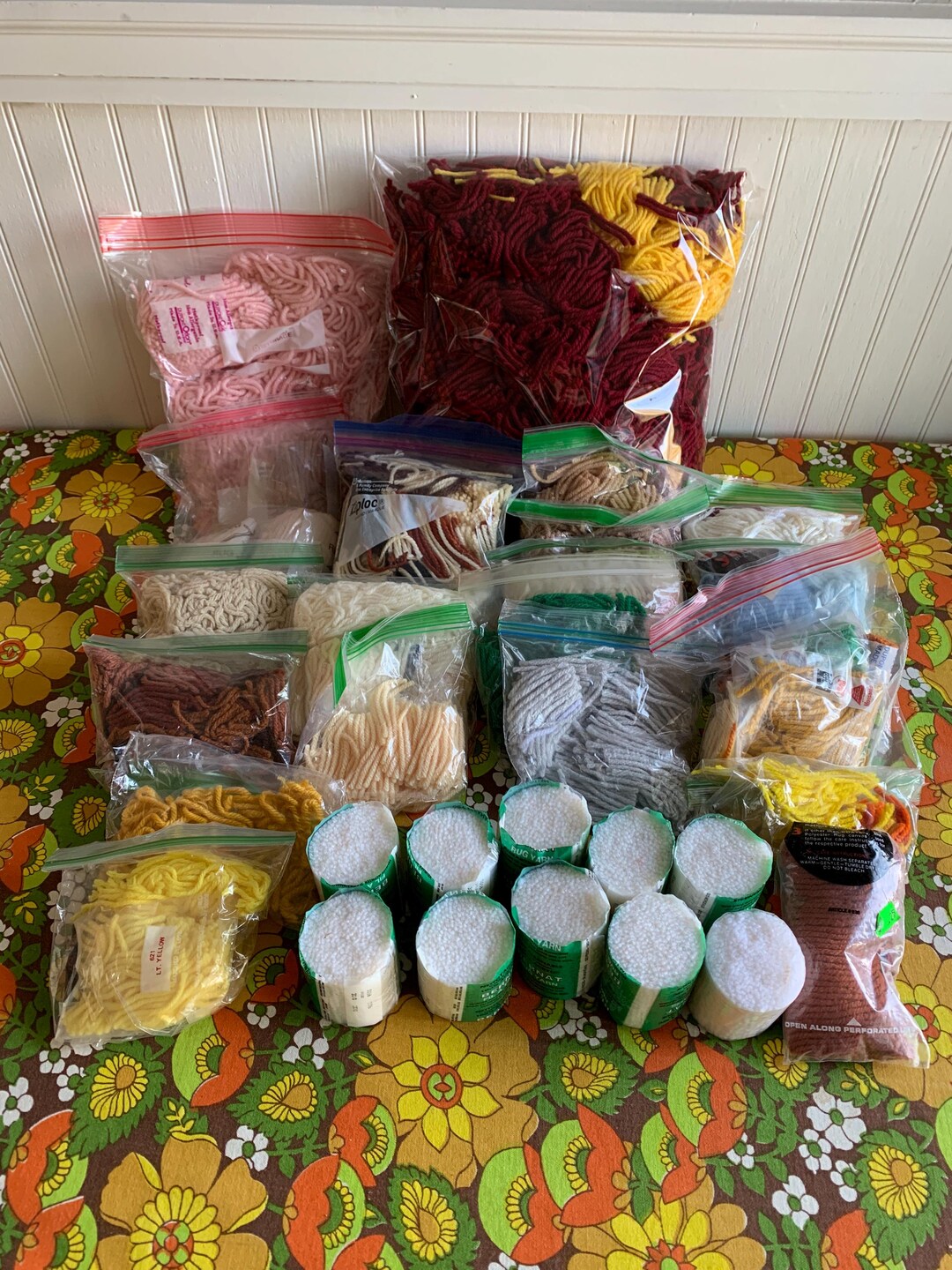 Vintage Latch Hook Yarn Lot Pre-cut Skeins and Loose Mixed Colors - Etsy