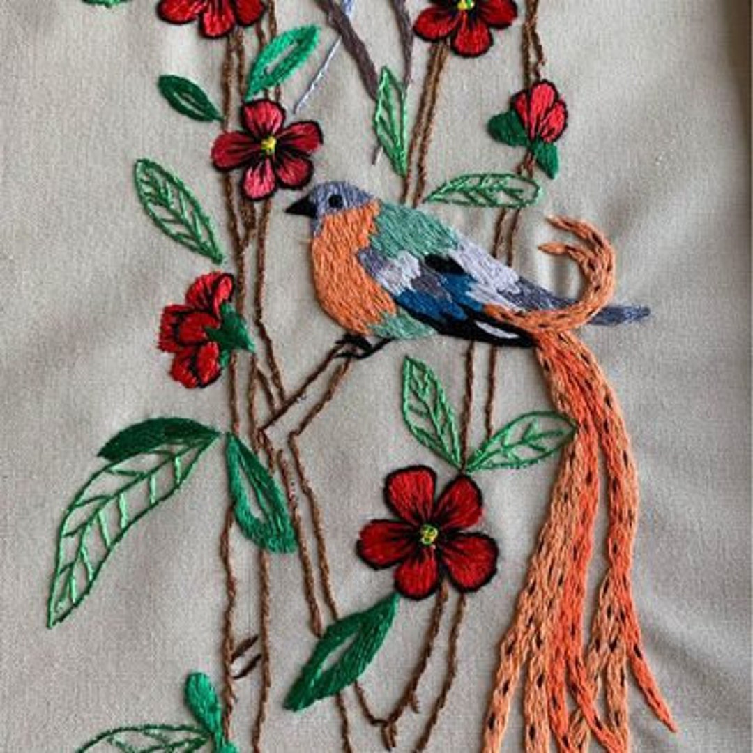 Vintage 70's Framed Crewel Embroidery - Etsy