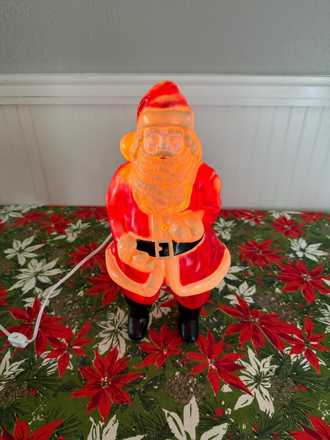 Vintage Christmas Hard Plastic Santa Blow Mold - Etsy