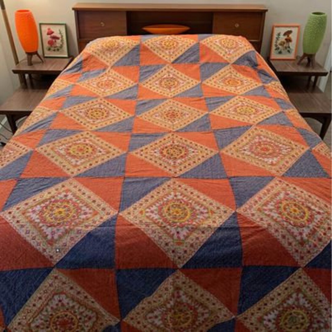 Embroidered Patchwork Quilt Bedspread Blanket Coverlet - Etsy