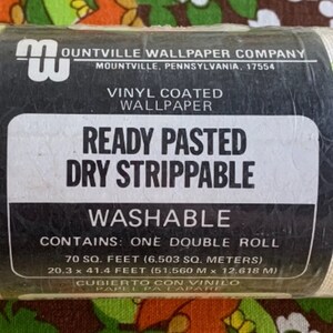 Vintage 70's Flower Power Textured Double Roll Pre Pasted Wallpaper - Etsy