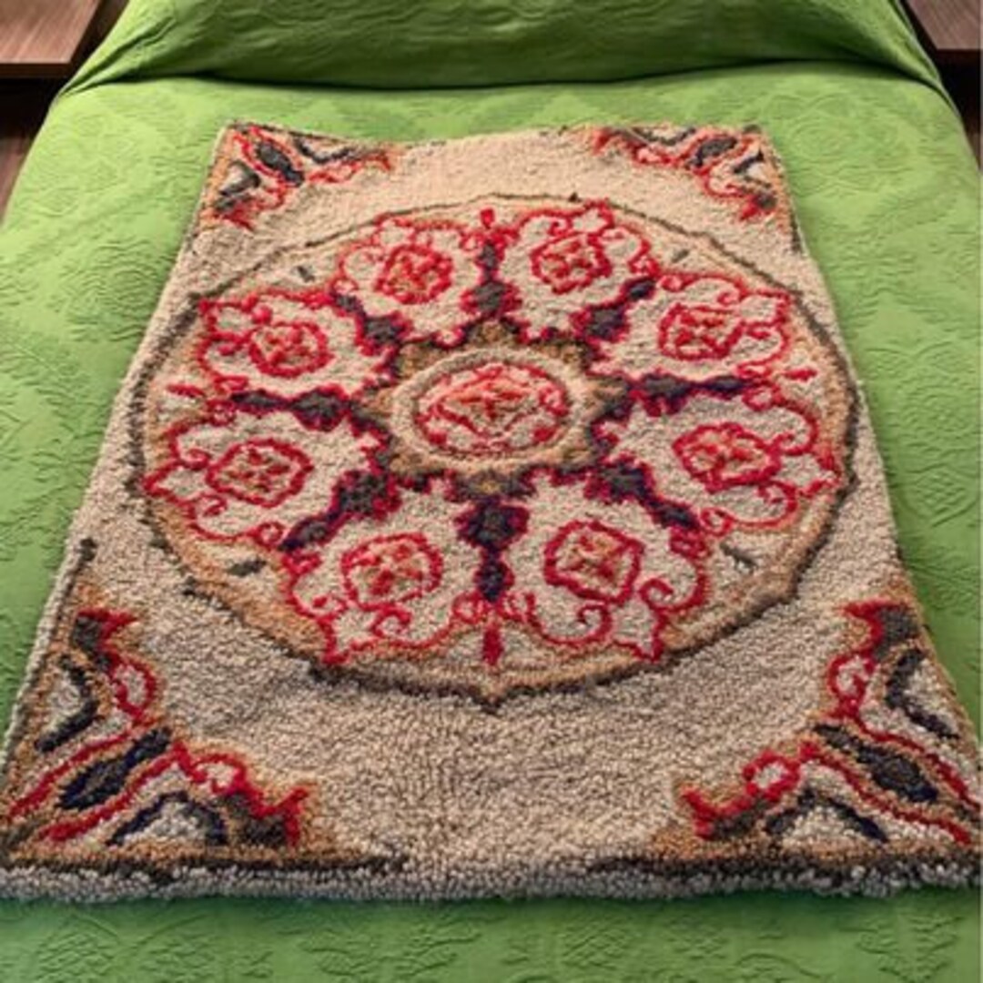 Vintage Punch Needle Handmade Throw Rug - Etsy