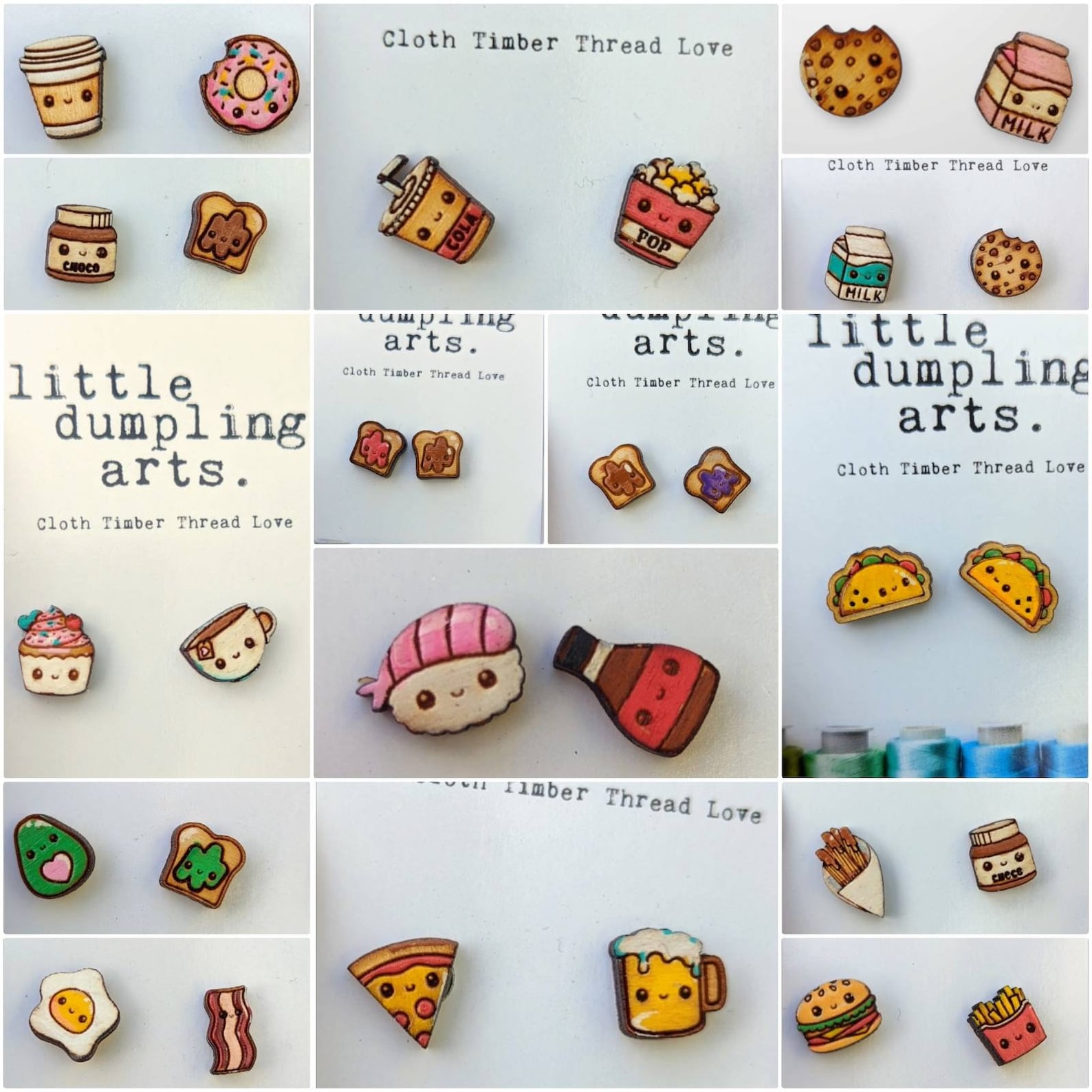 Build Your Own Hand Painted Food Soul Mate Studs// Cute - Etsy
