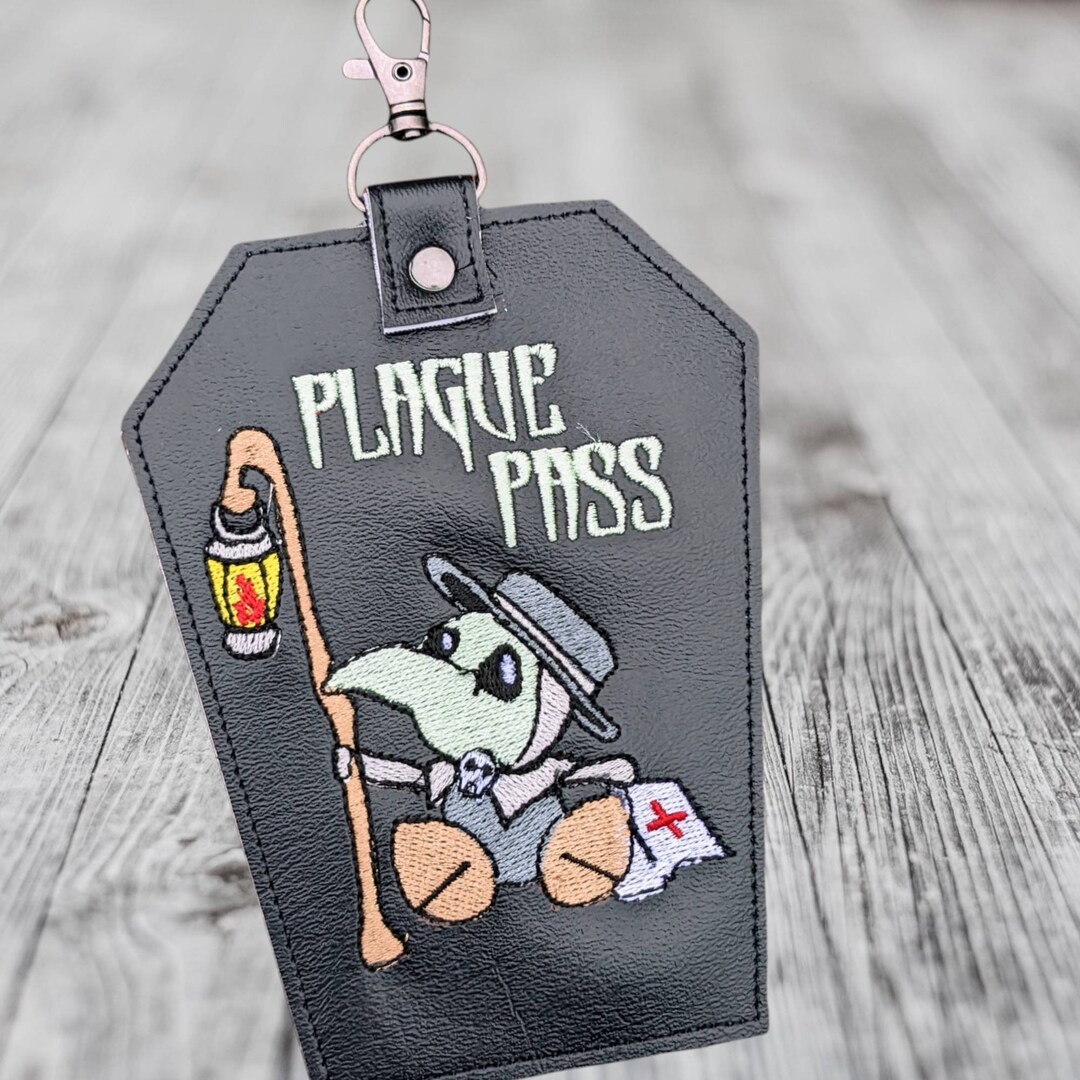 Cute Coffin Plague Doc Vaccination Card Protector. Space for Valuebles ...