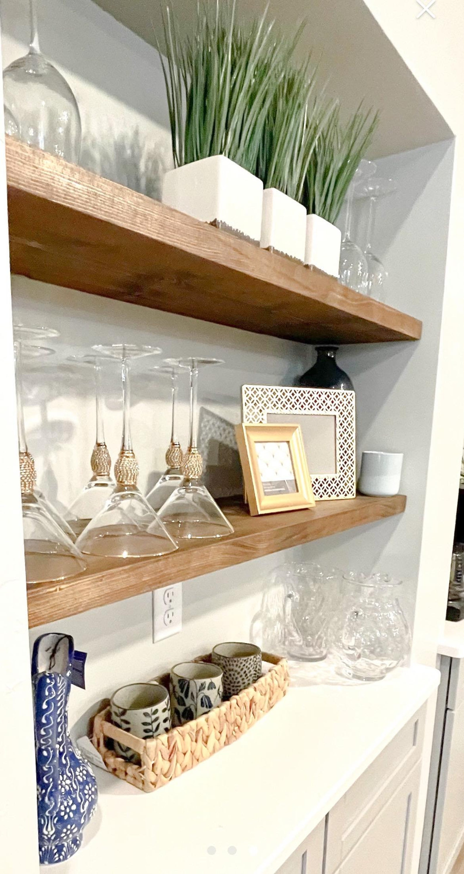 Rustic Floating Shelf Hand Crafted Solid Wood Shelf Custom - Etsy