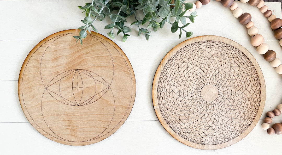Crystal Grid Boards Sacred Geometry Wooden Crystal Grid - Etsy