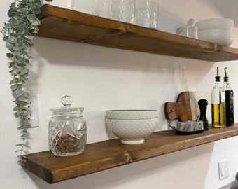 Rustic Floating Shelf Hand Crafted Solid Wood Shelf Custom | Etsy