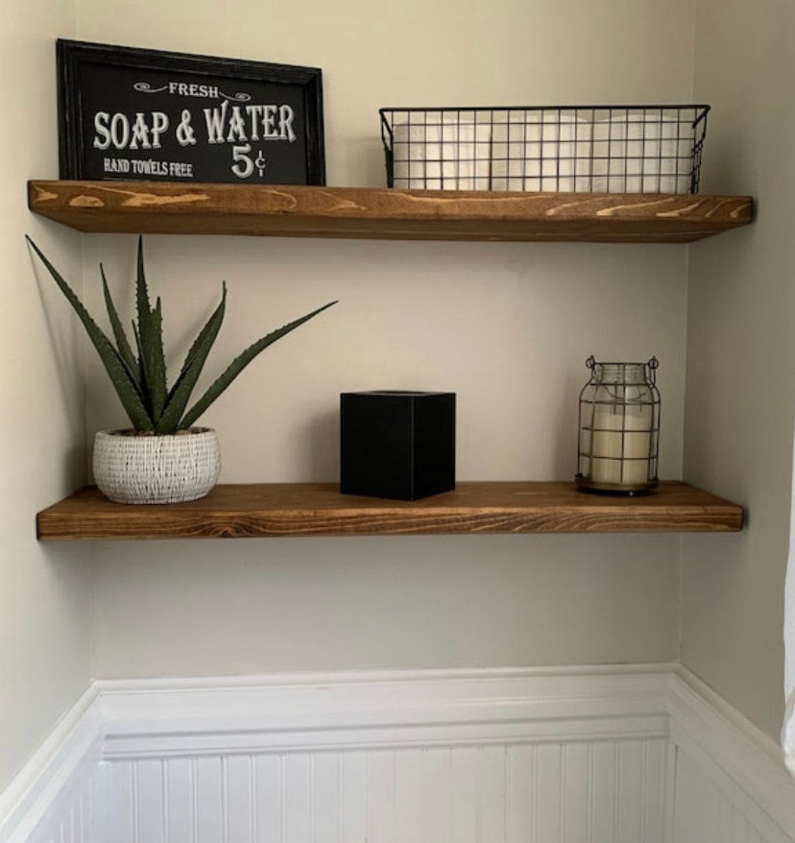 Rustic Floating Shelf Hand Crafted Solid Wood Shelf Custom - Etsy