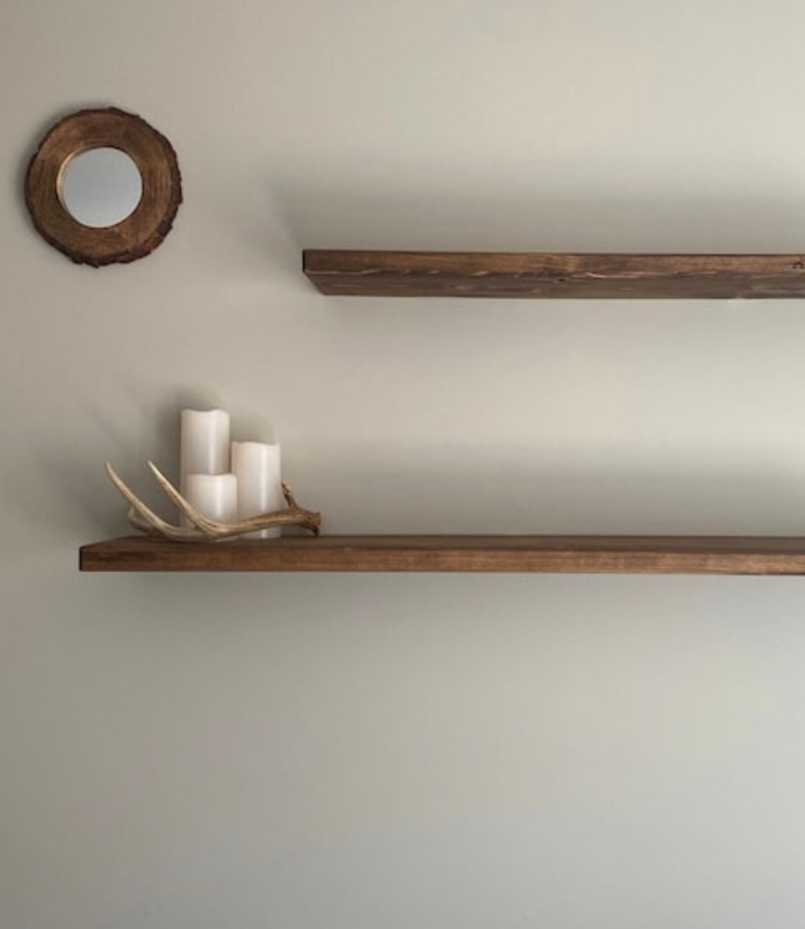Farmhouse Wood Shelf – Rustic Floating Shelf – Solid Wood Wall Shelf ...