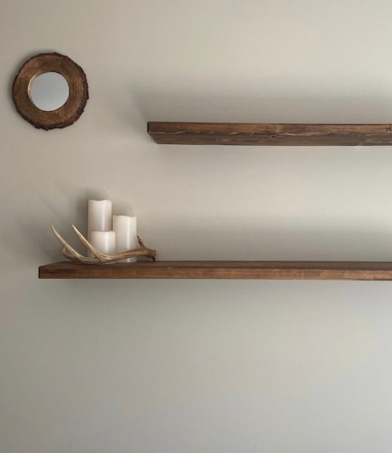 Rustic Floating Shelf | Hand Crafted Solid Wood Shelf | Custom Lengths ...