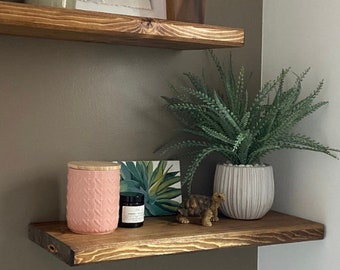 Rustic Floating Shelf Hand Crafted Solid Wood Shelf Custom | Etsy