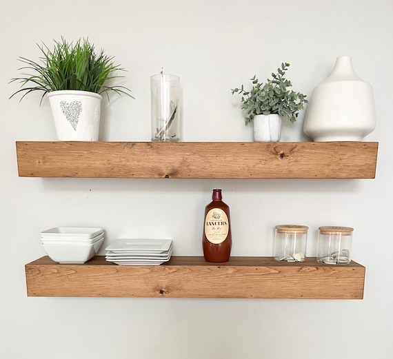 Rustic Floating Shelf Modern Thick Floating Shelf - Etsy