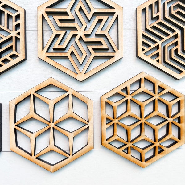 Hexagon Coasters - Etsy