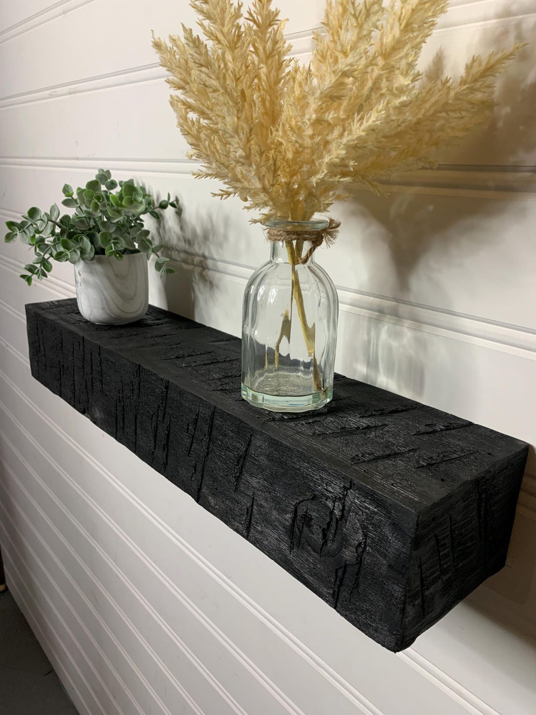 Barn Beam Inspired |fireplace Mantel | Modern Thick Floating Mantle ...