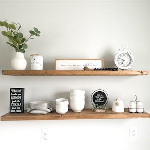 Rustic Floating Shelf | Hand Crafted Solid Wood Shelf | Custom Lengths ...