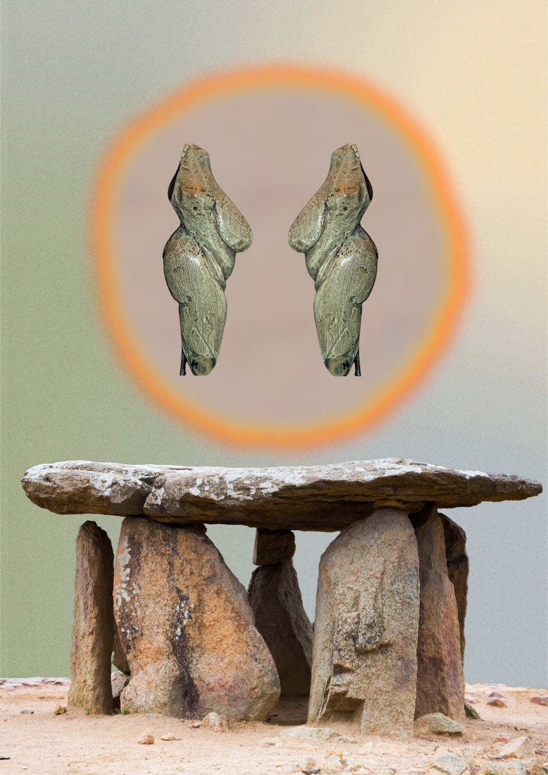 Art Print Collage Venus Von Moravany Grün Venusfigurine - Etsy