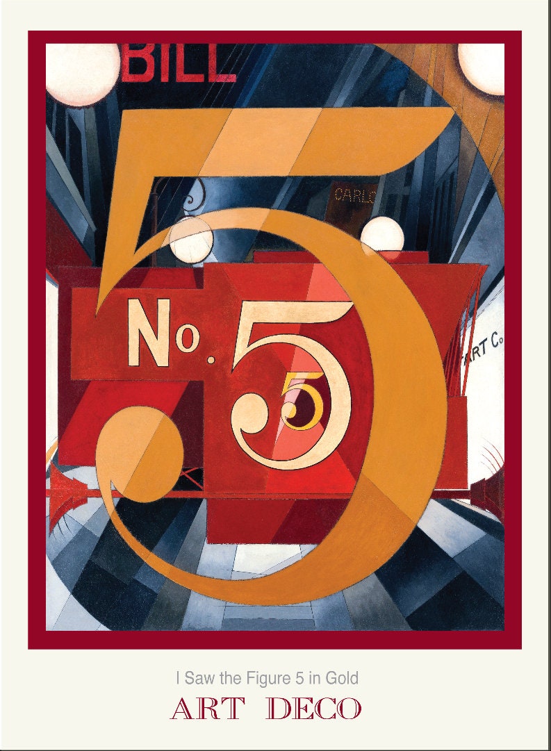 Figure 5 ART DECO Posternumbers Posterart Deco - Etsy