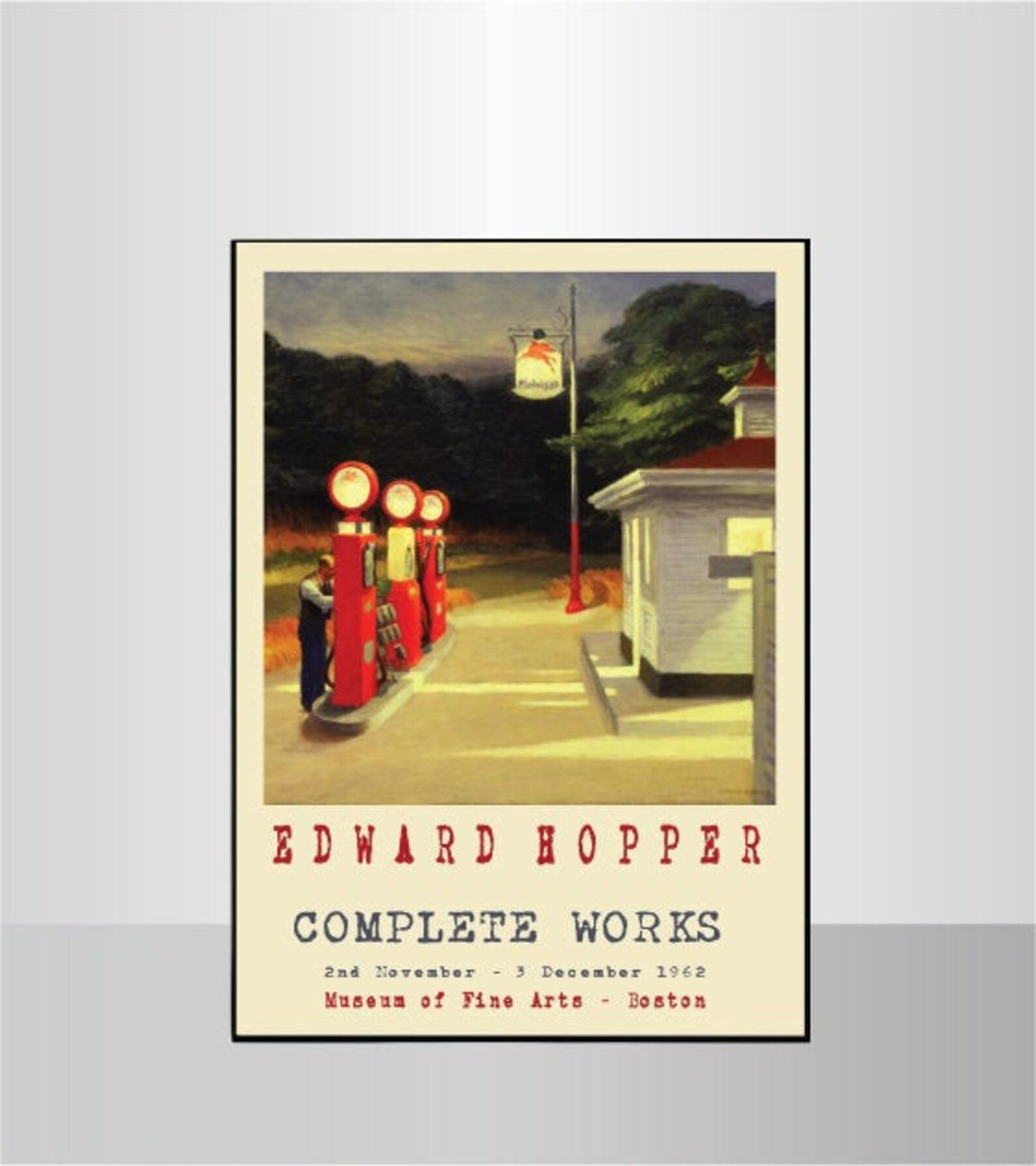 EDWARD HOPPER POSTER 1962,hopper Poster,streetscape Art,gas Station Art ...