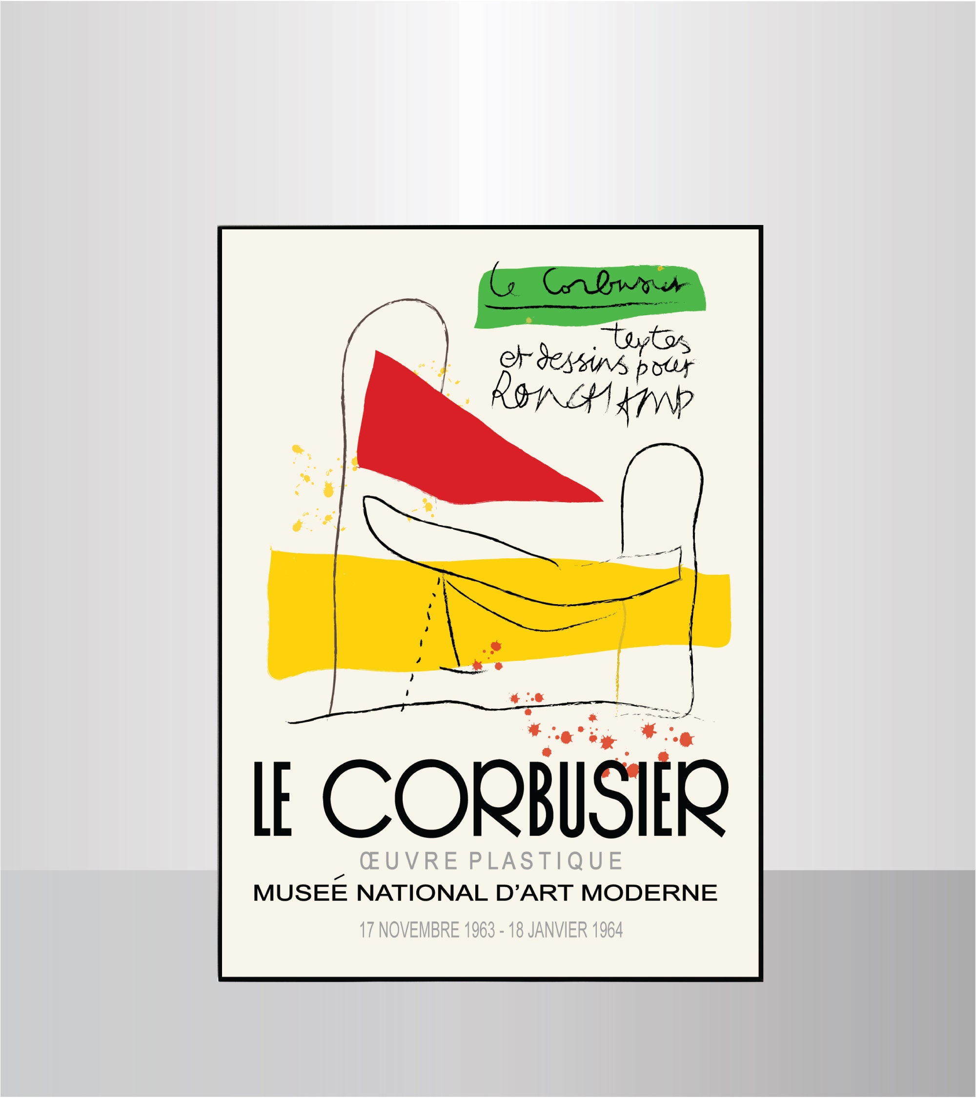 LE CORBUSIER POSTER 1964,le Corbusier Print,le Corbusier Poster,exhibition Poster,modern Art ...