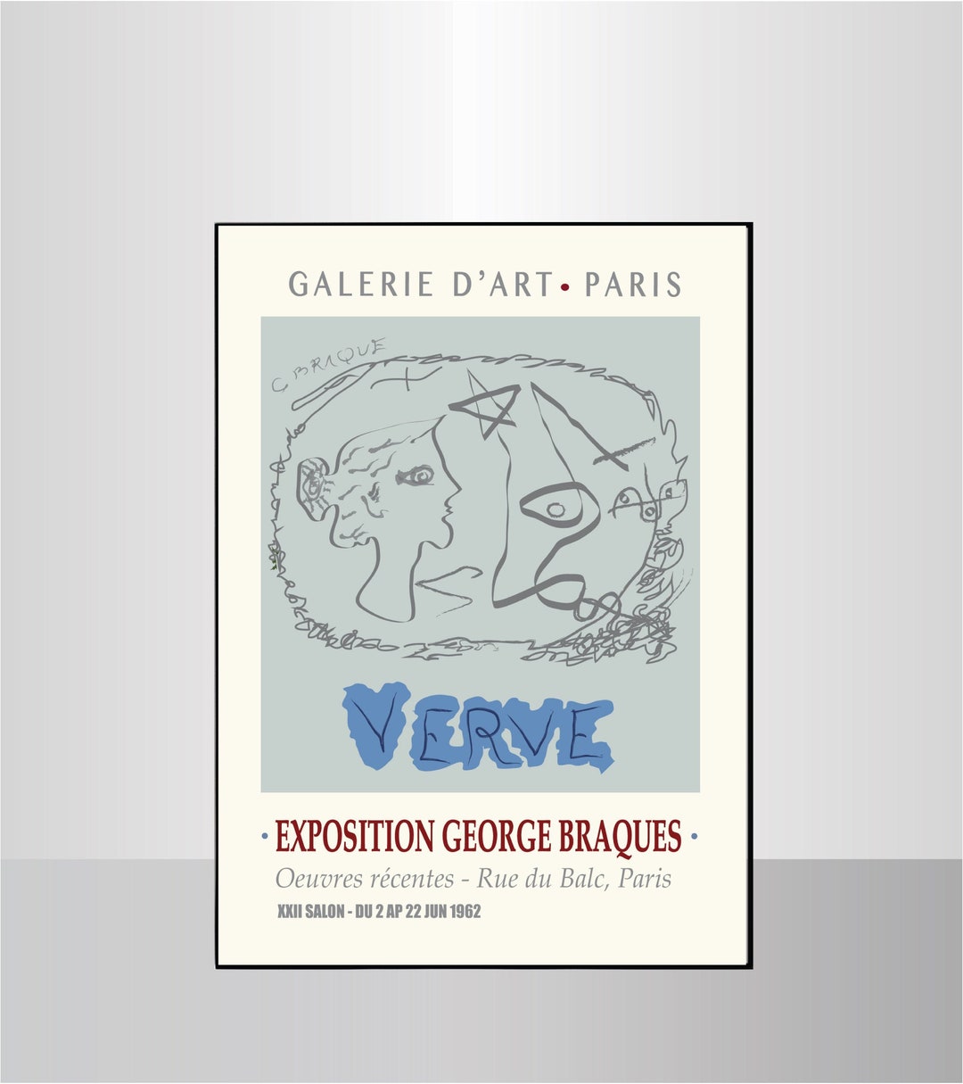 GEORGES BRAQUE POSTER 1962,braques Poster,mid Century Print,modern Art ...