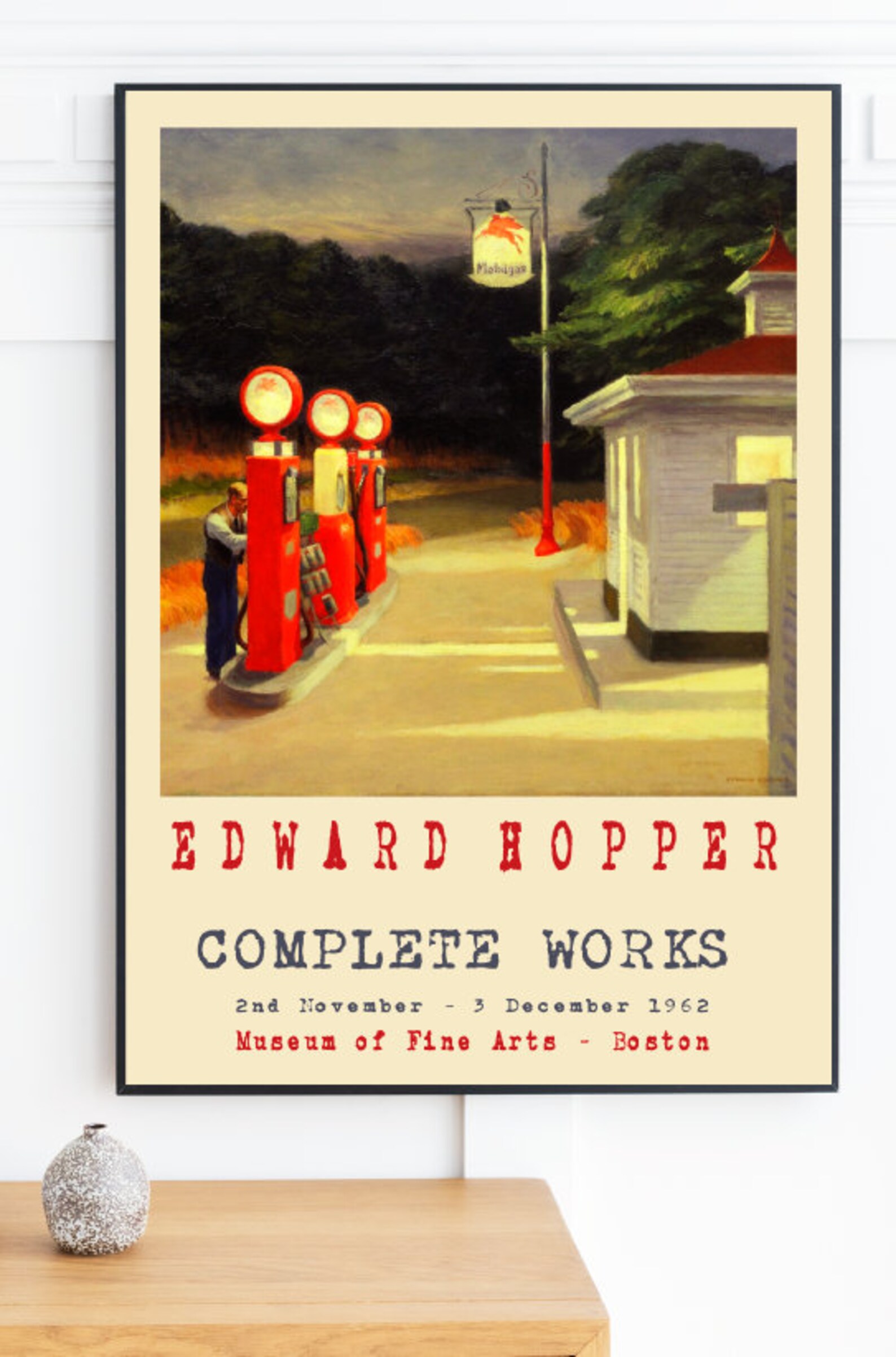 EDWARD HOPPER POSTER 1962,hopper Poster,streetscape Art,gas Station Art ...