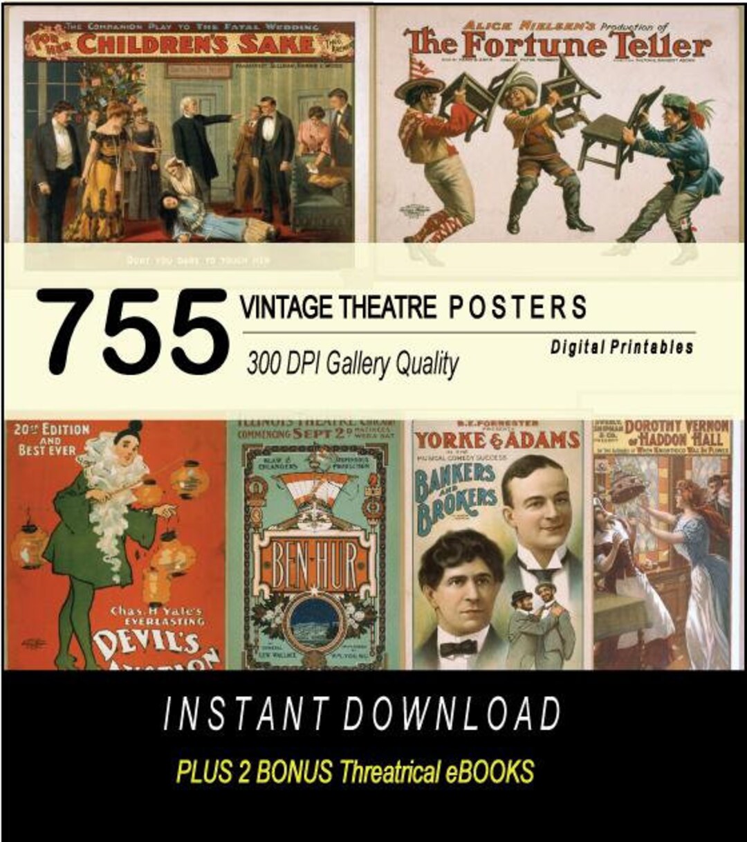 755 VINTAGE THEATRE Posters,theatre Art Poster,entertaiment Posters ...