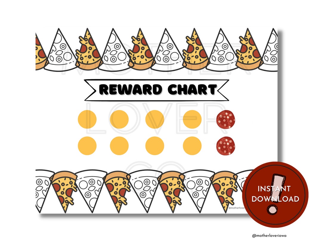 Pizza Behavior Rewards Printable Sticker Chart Instant Download - Etsy