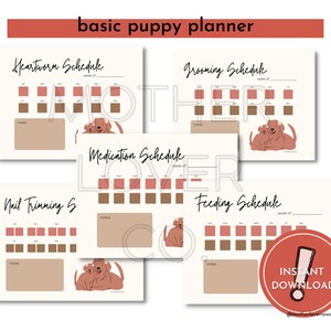 PRINTABLE Puppy Dog Planner Dog Tracker Checklist Pet | Etsy