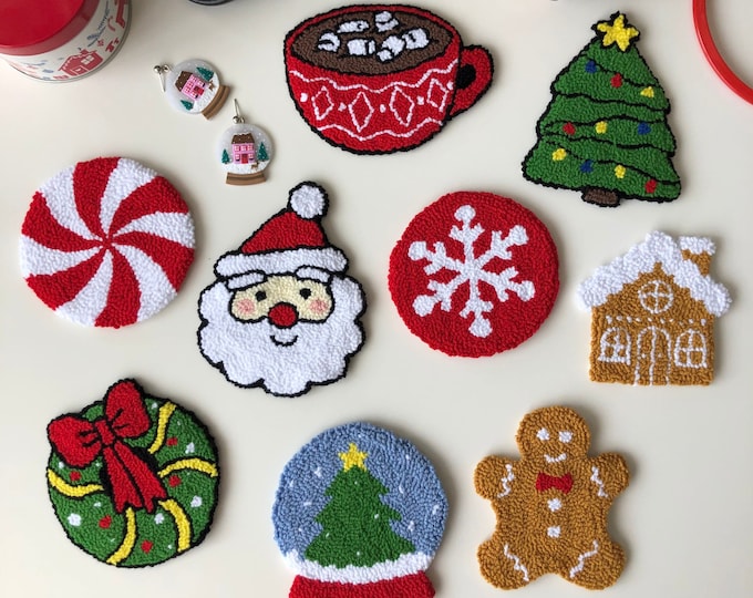 Punch Needle Mug Rug | Mug Rug | Desk Coasters | Tufted | Punch Needle ...