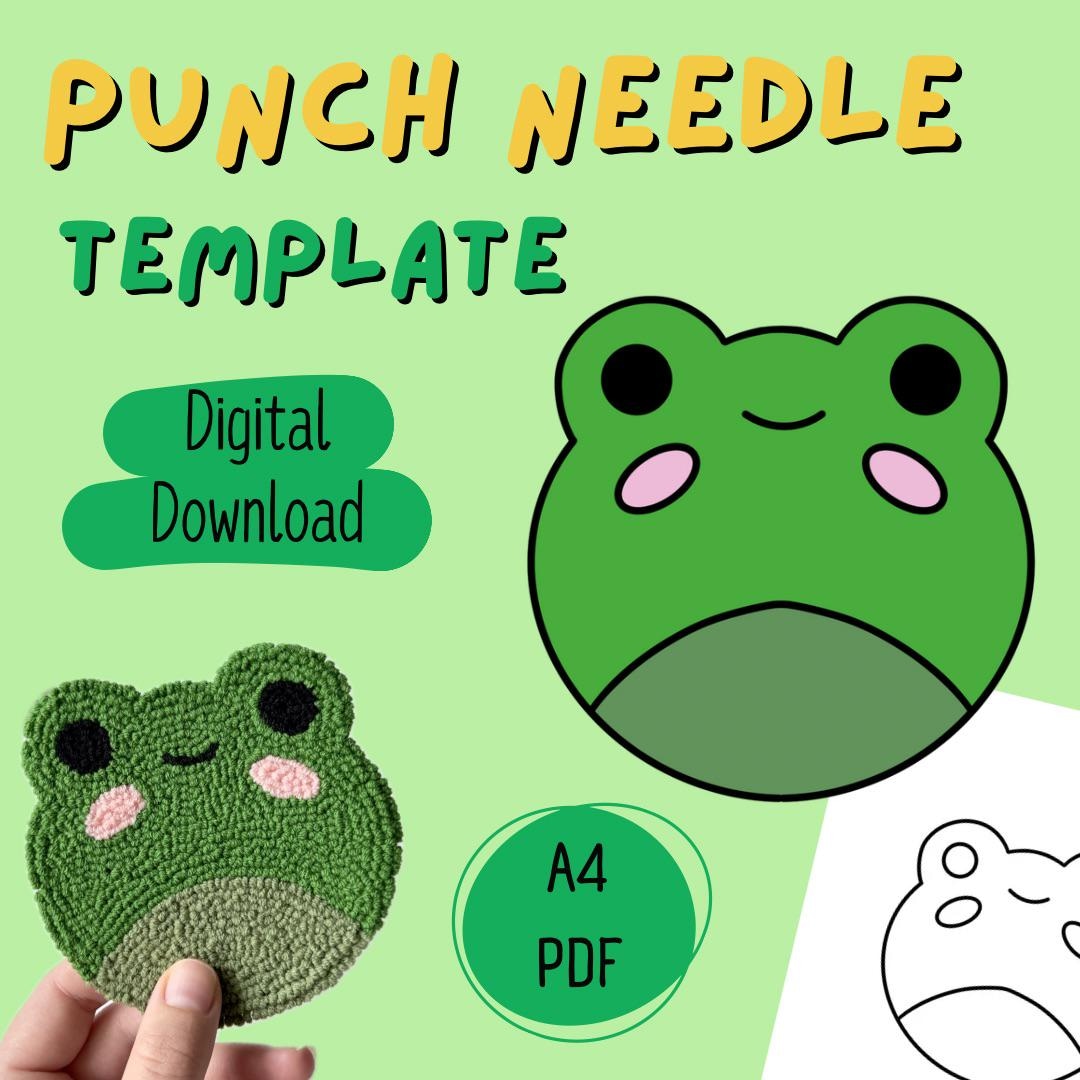 Frog Punch Needle Pattern PDF - Digital Download for DIY Drink Coaster ...
