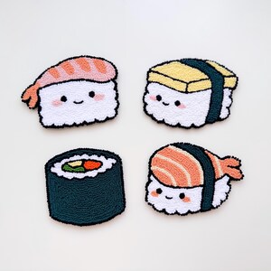 Punch Needle Sushi Drink Coasters | Tufted Mug Rug | Handmade Japanese ...
