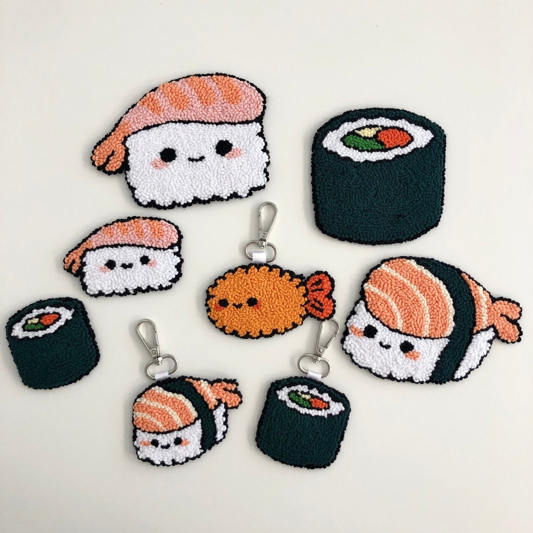 Punch Needle Sushi Coffee Coaster Tufted Mug Rug Custom Jewelry Display ...