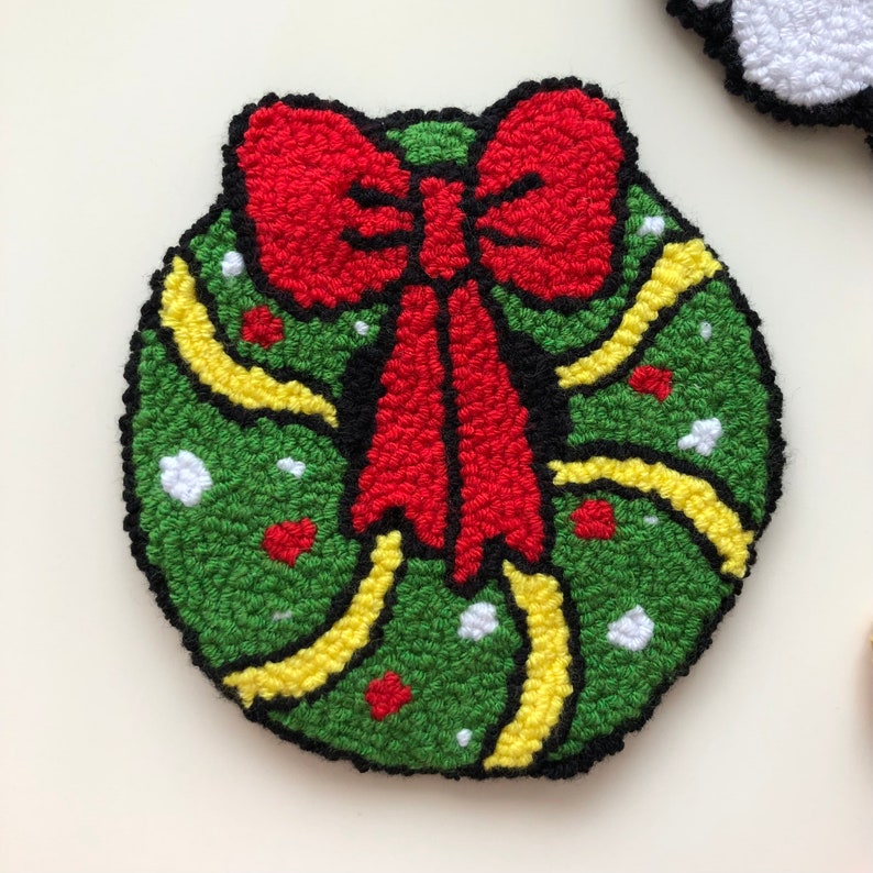 Handmade Christmas Coffee Coaster Tufted Mini Mug Rug - Etsy