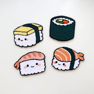 Punch Needle Sushi Drink Coasters | Tufted Mug Rug | Handmade Japanese ...