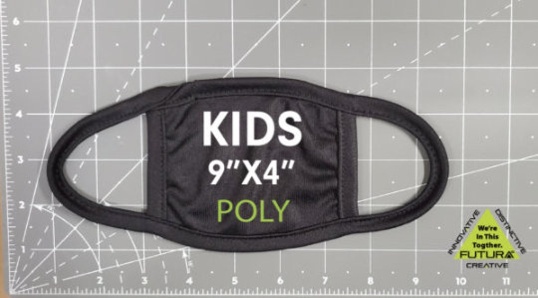 Kids/toddlers Black Flat Polyester Oval Mask Black Poly Kids Mask Black ...