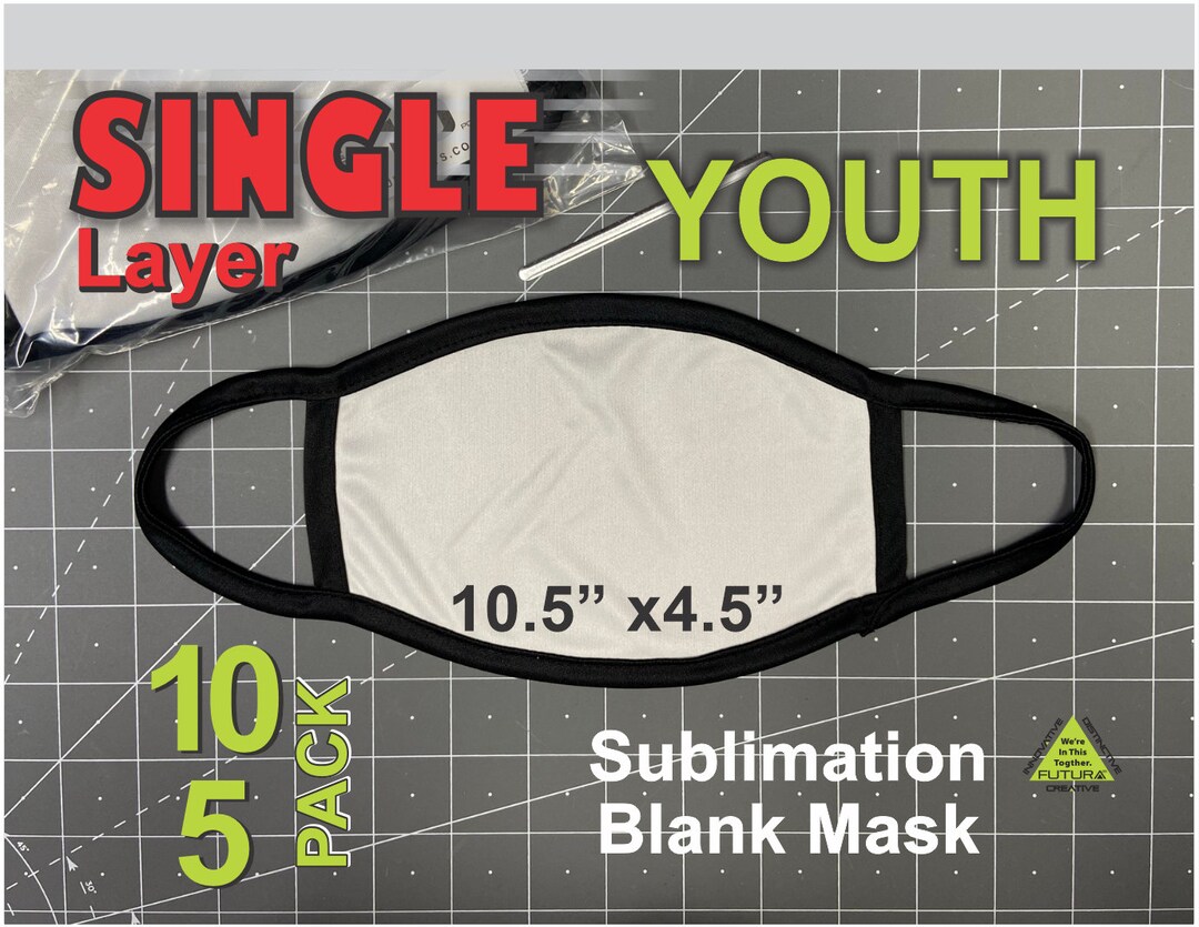 YOUTH 5,10 Pack Single Layer Mask, Sublimation Blank Face Mask Fabrics ...