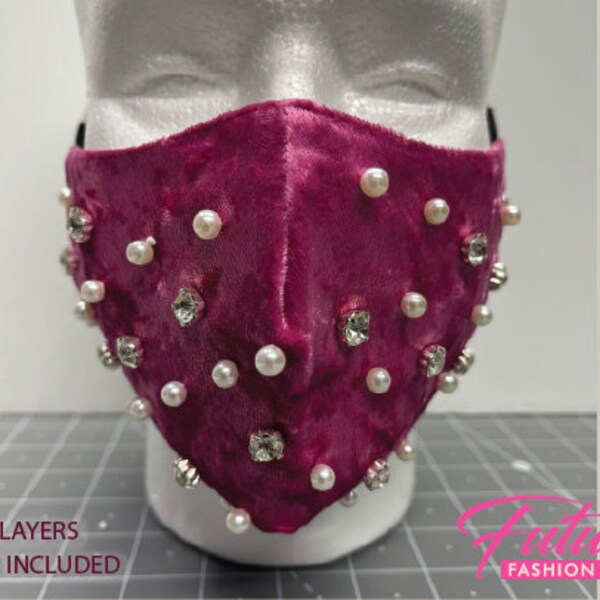 Pink Bling Face Mask - Etsy