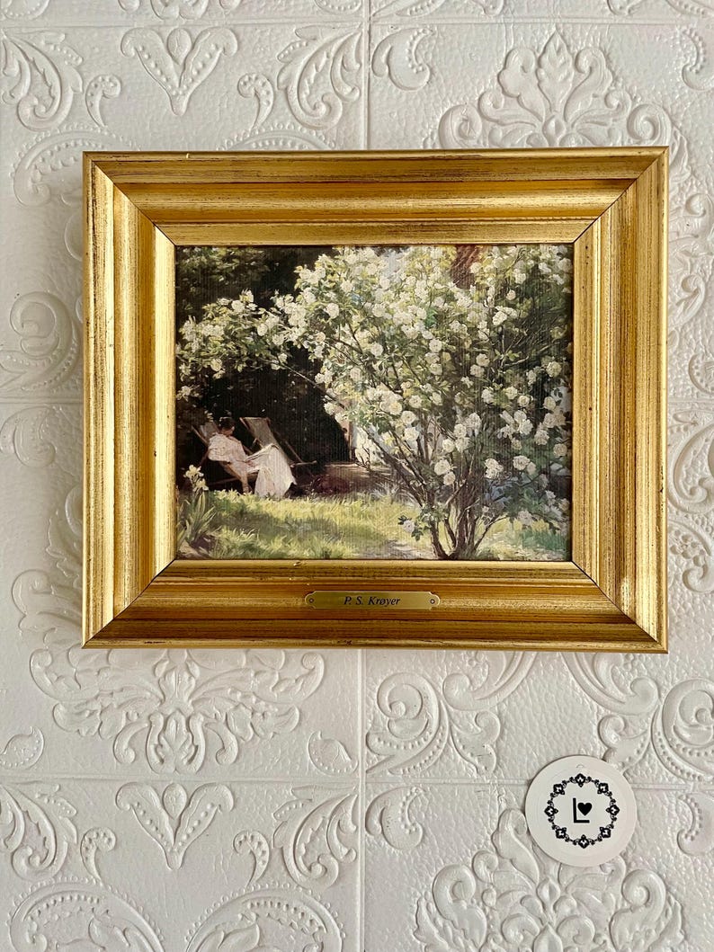 Vintage P.S. Kroyer Oil Painting Reproduction/ Gold Frame/ a Woman With ...