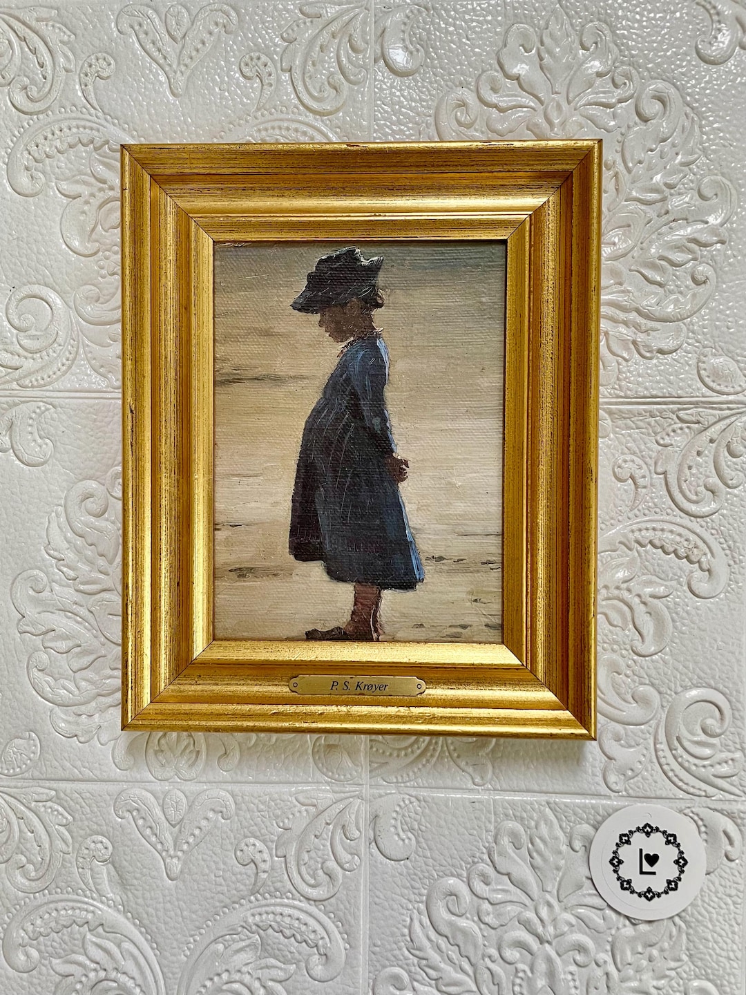 Vintage P.S. Kroyer Oil Painting Reproduction: Framed Fabric Print ...