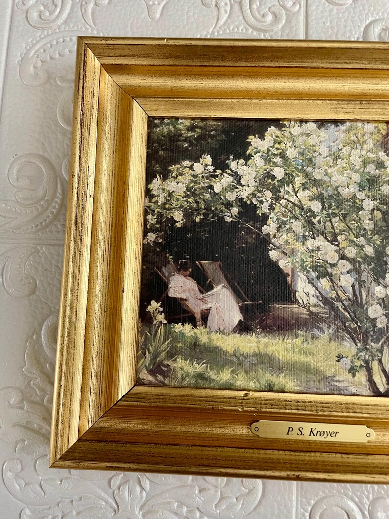 Vintage P.S. Kroyer Oil Painting Reproduction/ Gold Frame/ a Woman With ...