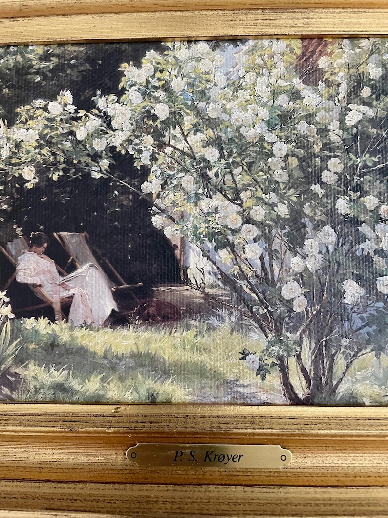 Vintage P.S. Kroyer Oil Painting Reproduction/ Gold Frame/ a Woman With ...