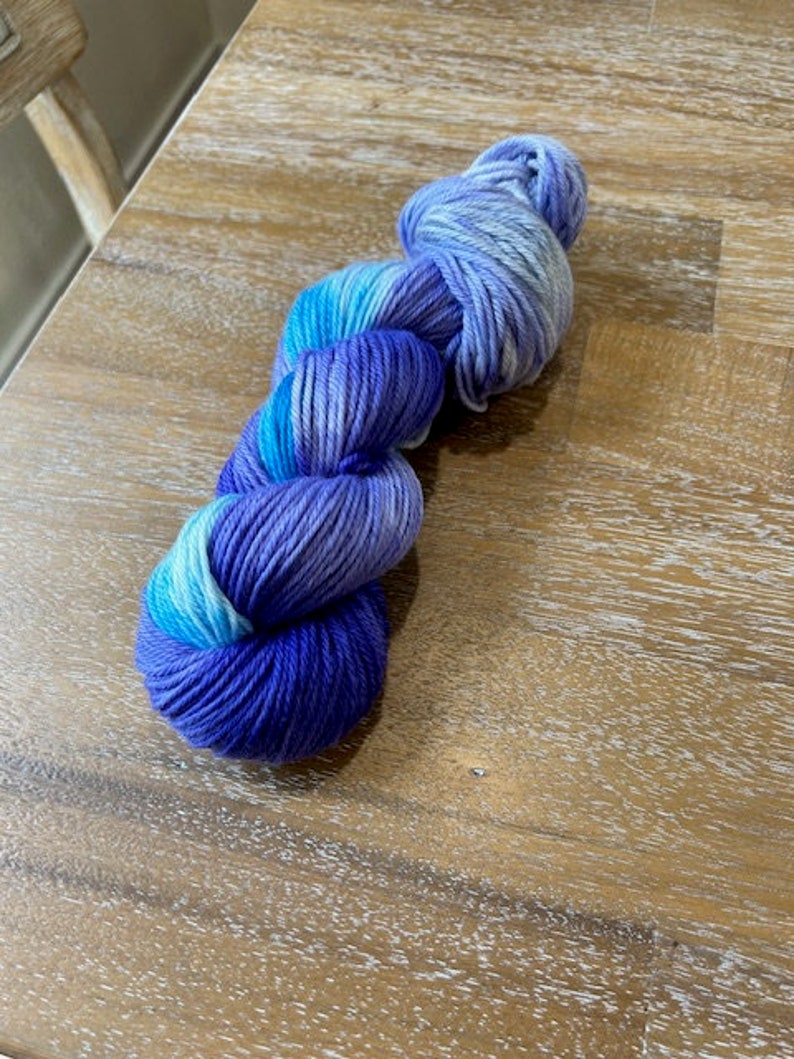 Iridescent Butterfly, Purple, Blue, Hand Dyed Yarn, Worsted Weight, Superwash Merino Wool ...